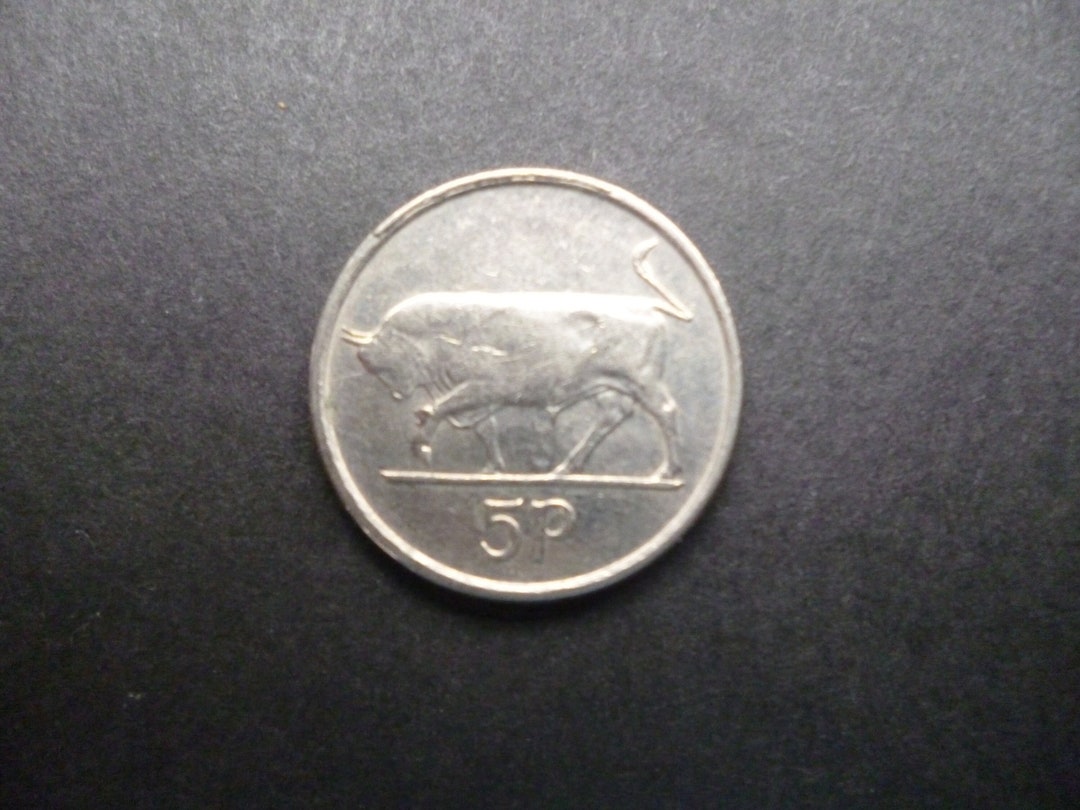 1995 Ireland 5p Coin: Bull & Harp, Craft Jewelry Making - Etsy