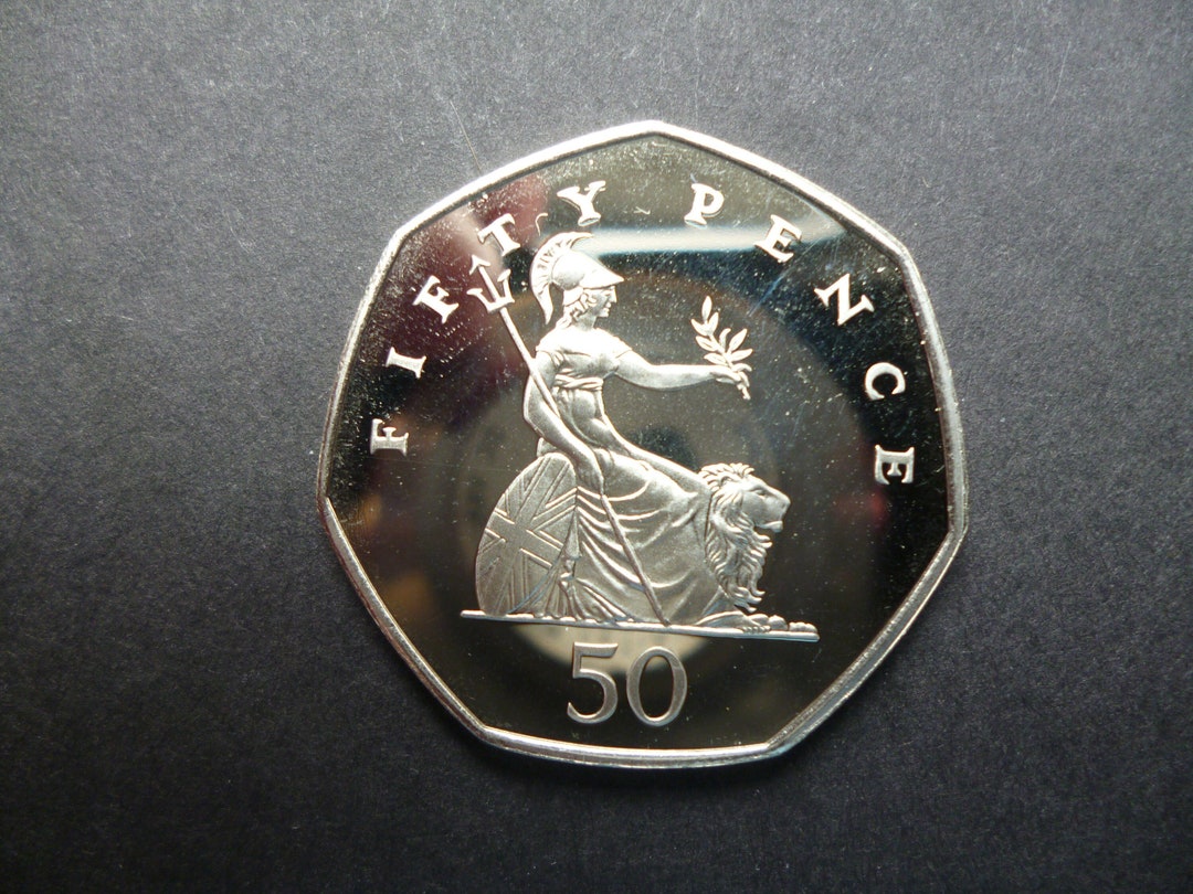 United Kingdom 2000 Proof 50p Coin Featuring the Late Queen Elizabeth ...