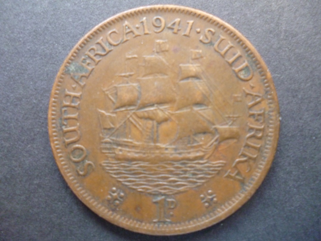 1941 South Africa Penny Coin: Dromedaris Ship, King George VI - Etsy
