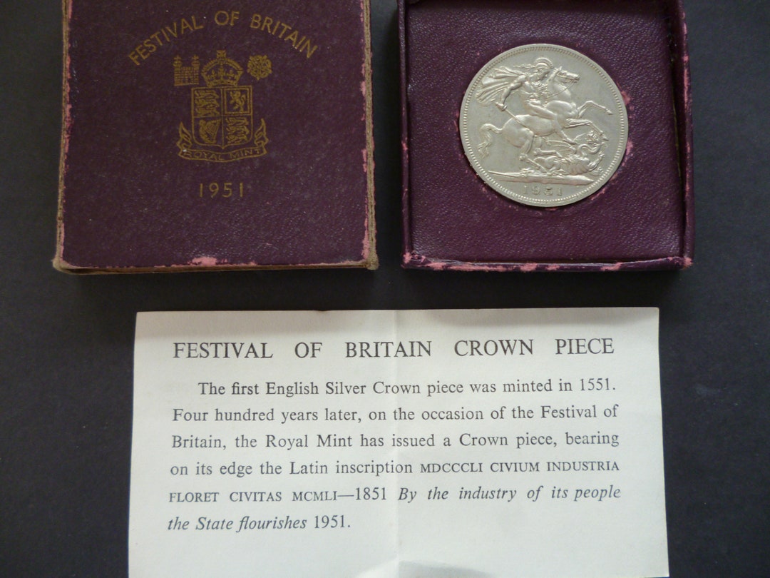 1951 Crown Coin, Issued to Commemorate the Festival of Britain, in Good ...
