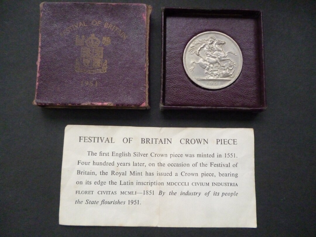 1951 Crown Coin, Issued to Commemorate the Festival of Britain, in Good ...
