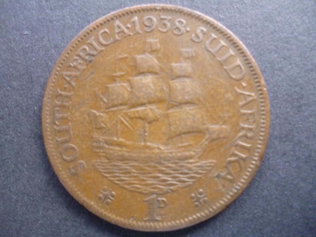 1938 South Africa Penny Coin: Dromedaris Ship, Jewelry Craft - Etsy