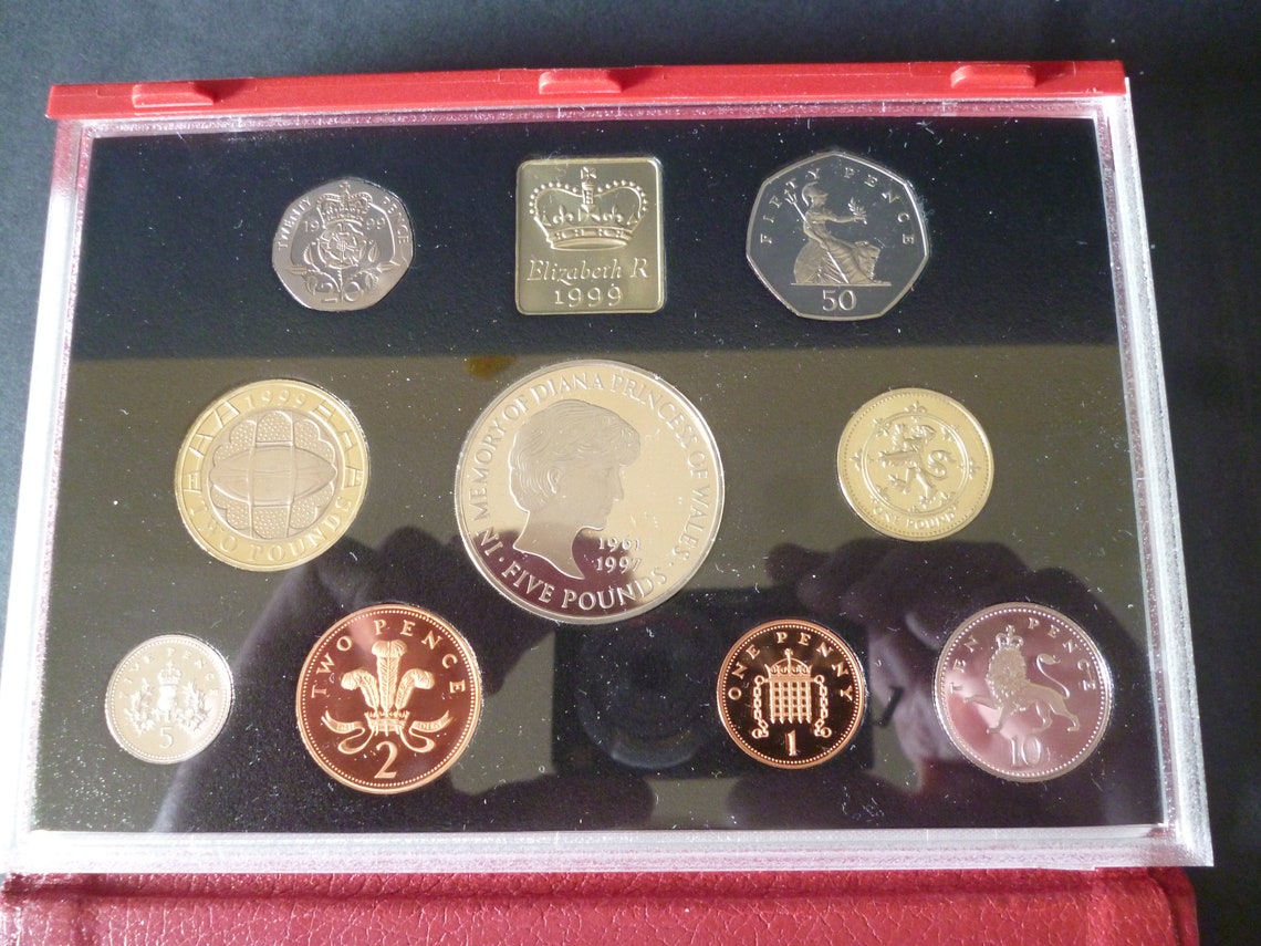 United Kingdom Royal Mint 1999 Proof Nine Coin Year Set Housed - Etsy