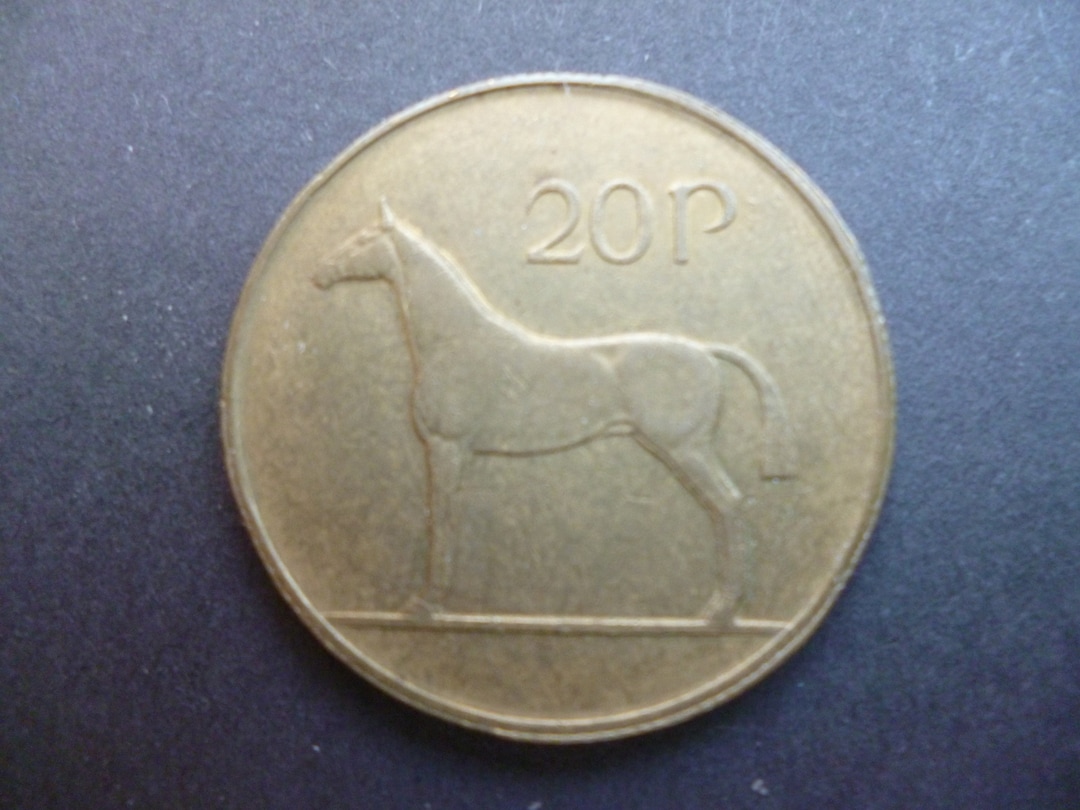 1986 Eire ireland Republic 20p twenty Pence Coin Featuring a Horse and ...