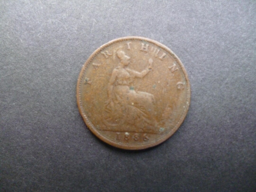 United Kingdom Queen Victoria 1886 Farthing Coin Featuring Ideal Gift ...