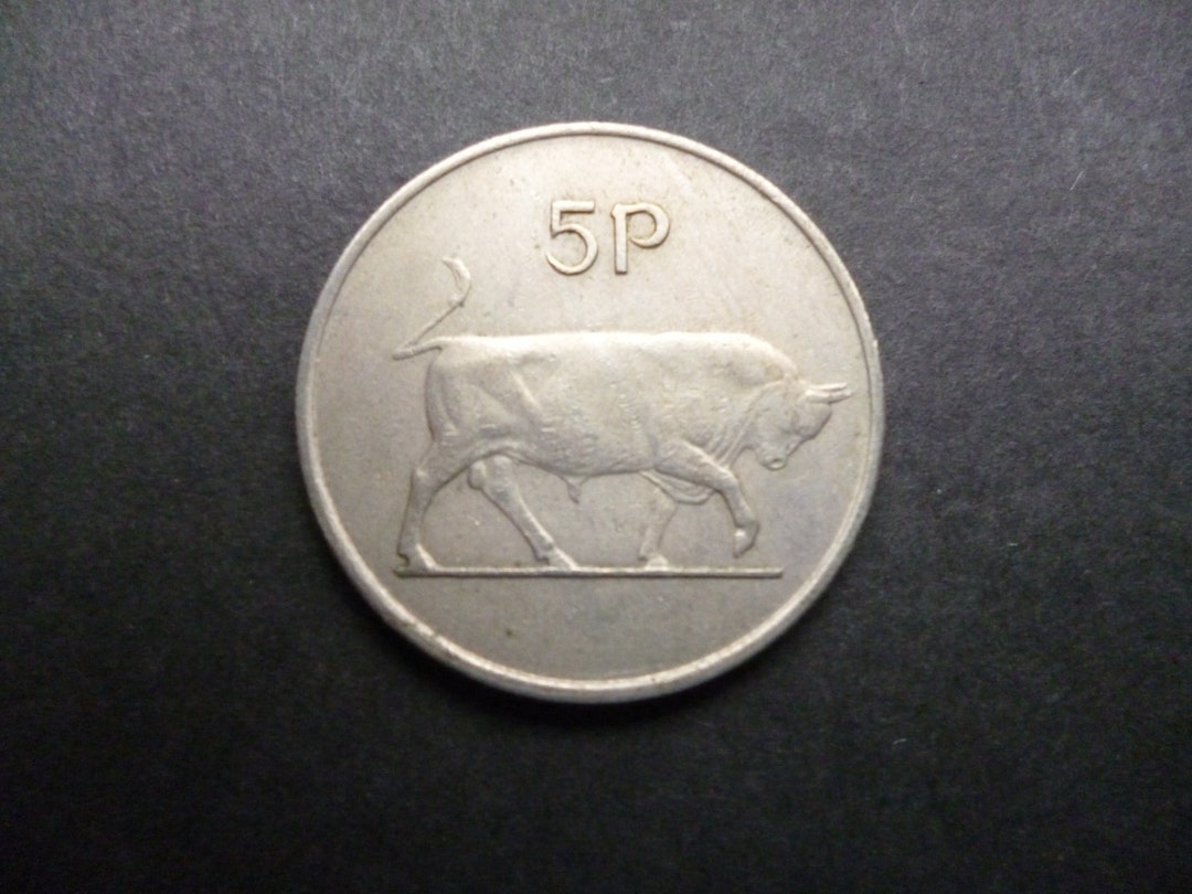 1969 Eire ireland Republic 5p five Pence Coin Featuring a - Etsy