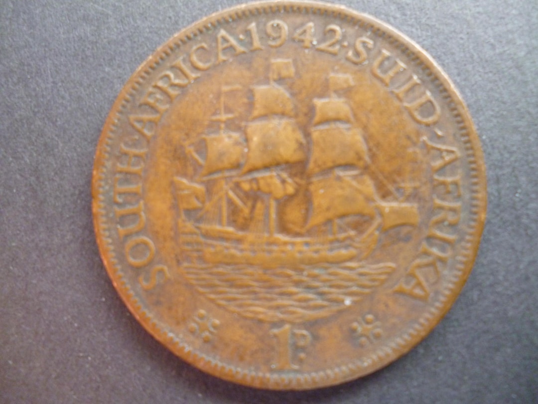 1942 South Africa Penny Coin: Dromedaris Ship, King George VI - Etsy
