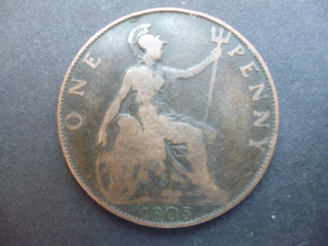 Great Britain 1905 One Penny Coin, King Edward the 7th an Ideal Gift or ...