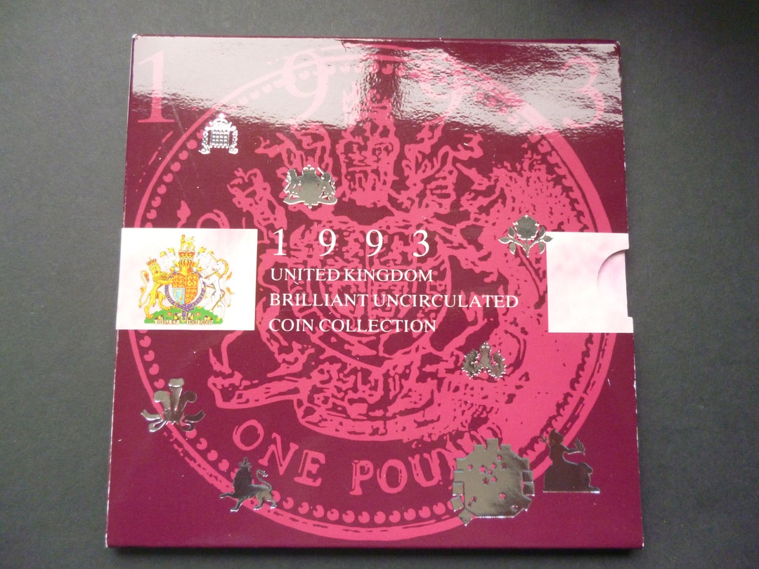 Vintage English Royal Mint 1993 Brilliant Uncirculated Eight Coin Year ...