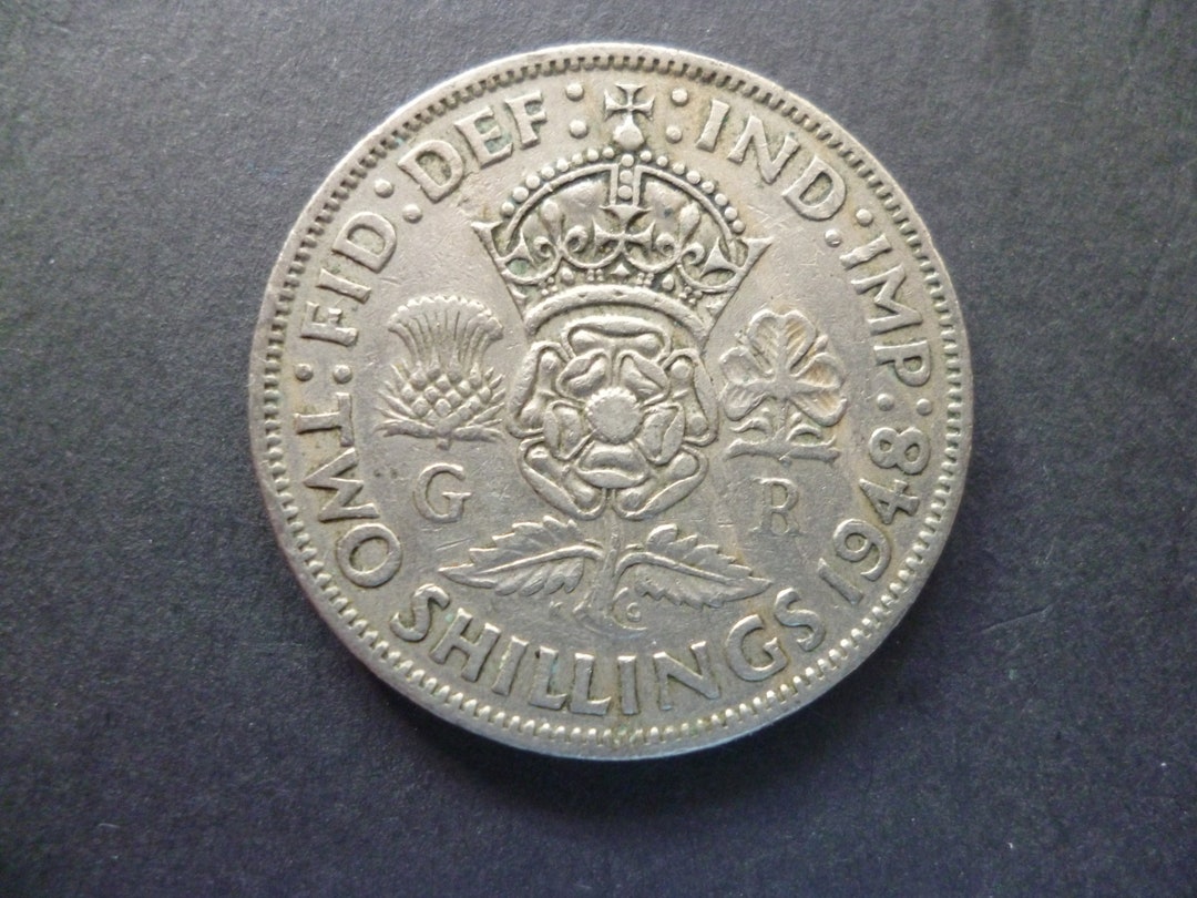 Moneda de dos chelines y florines del Reino Unido de 1948: joyería ...