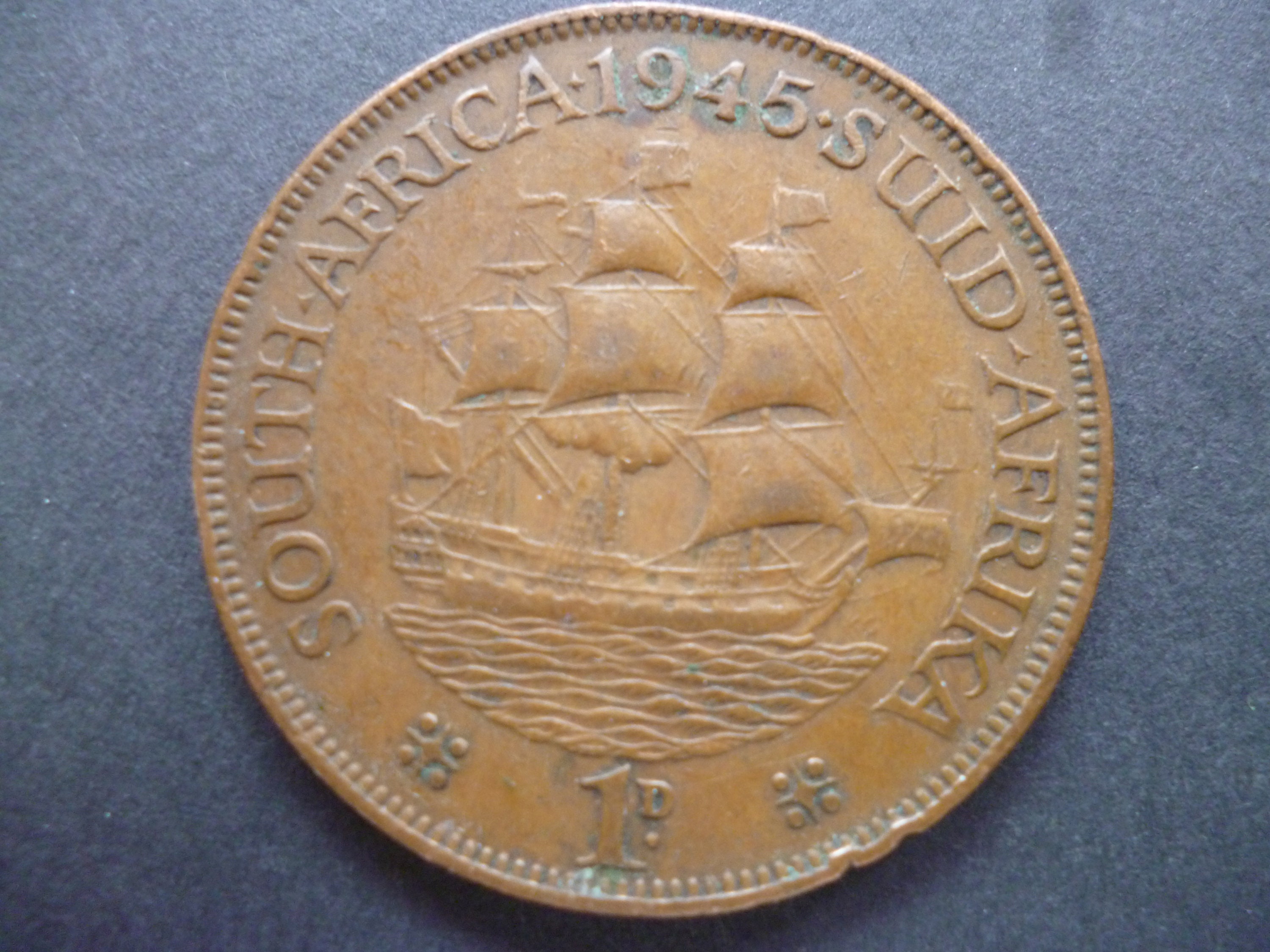 Coins & Money Collectibles 1945 South Africa One Penny coin featuring ...