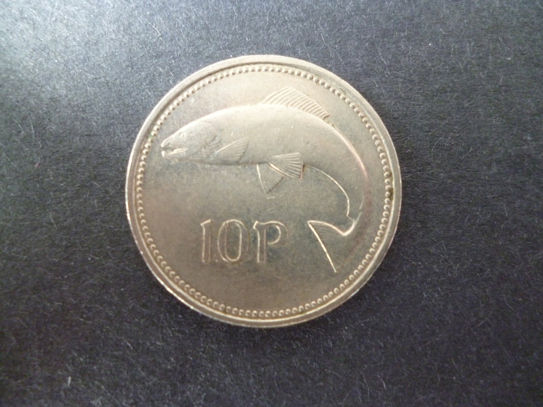 1993 Ireland 10p Coin: Salmon & Harp, Craft Jewelry Supplies - Etsy