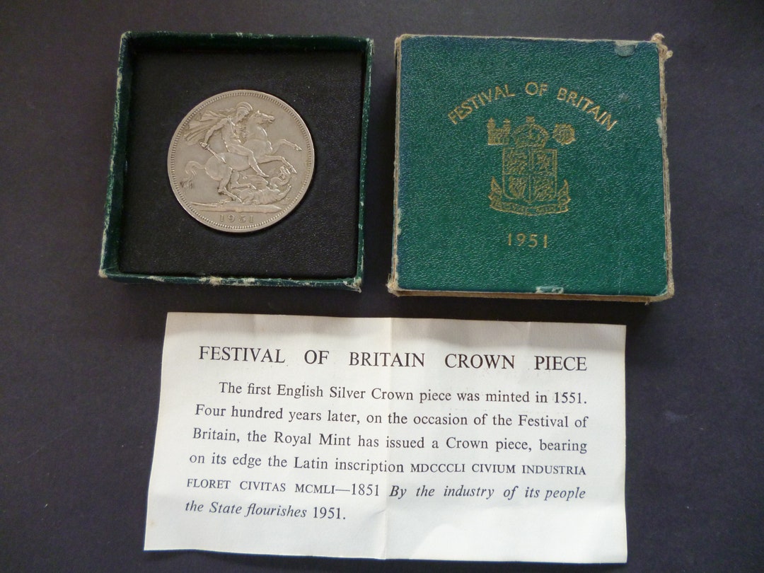1951 Crown Coin, Issued to Commemorate the Festival of Britain, in Good ...