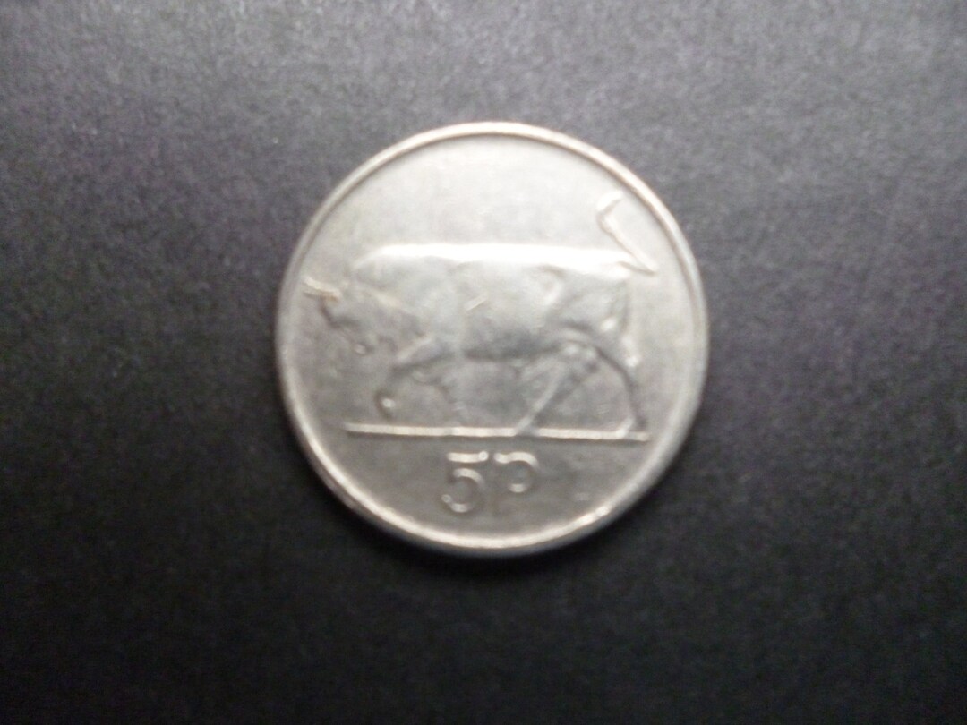 1993 Irish 5p Coin: Bull & Harp, Craft Jewelry Making - Etsy