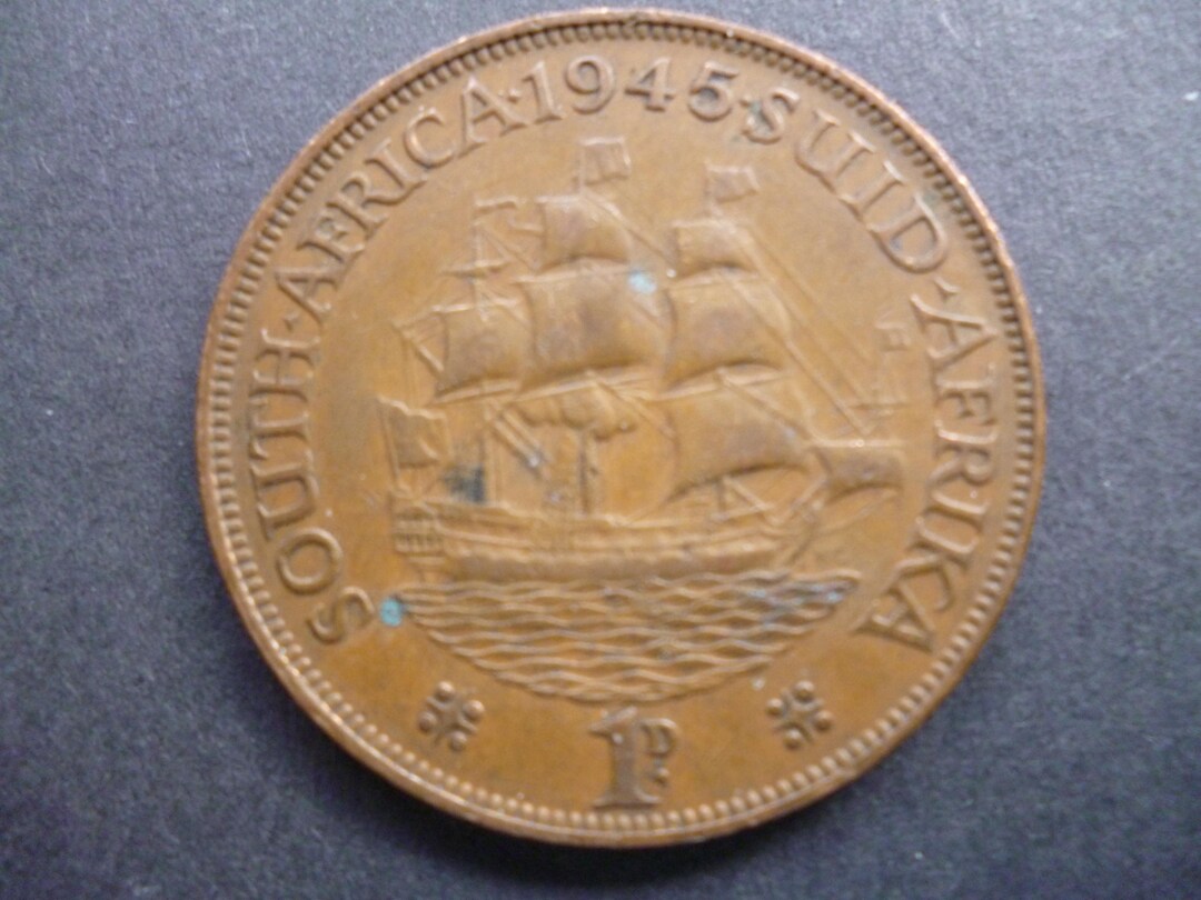 1945 South Africa Penny Coin: Dromedaris Ship, King George VI - Etsy