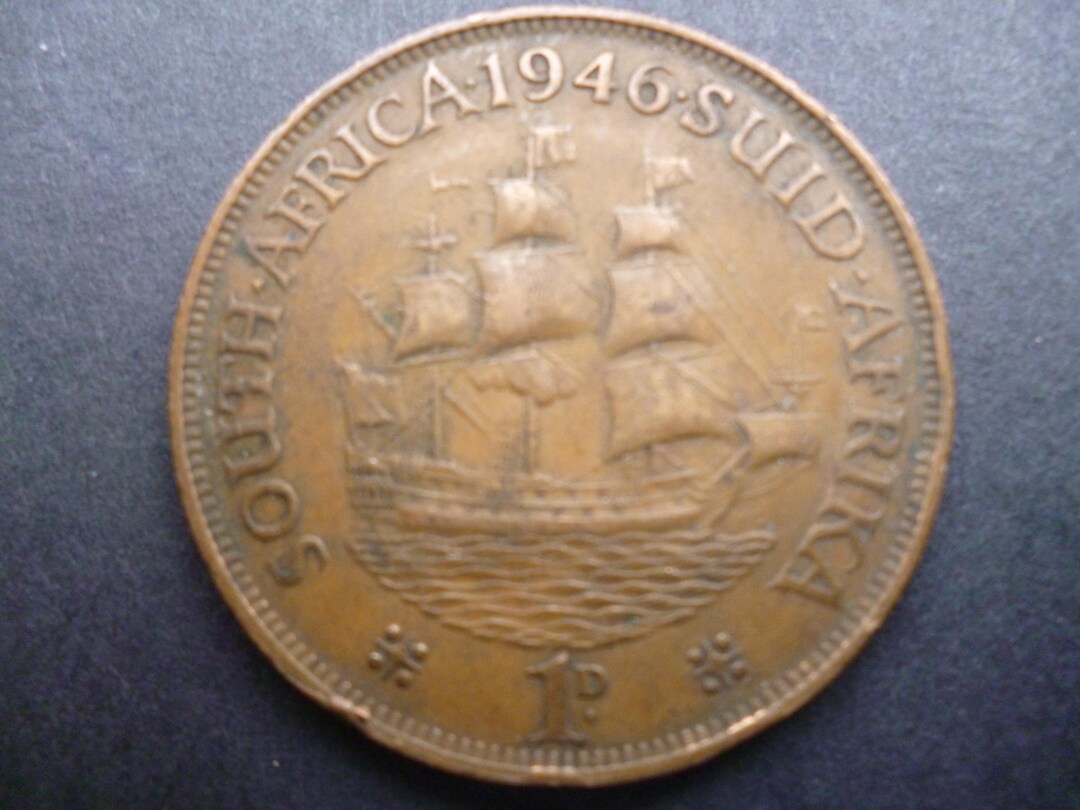 Vintage Penny 1946 South Africa One Penny Coin Featuring Dromedaris ...
