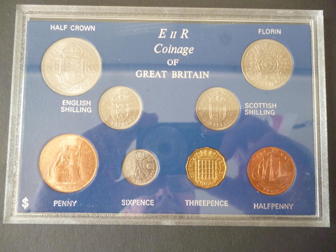 1966 British Coin Set, Queen Elizabeth II, 8-coin Collection - Etsy