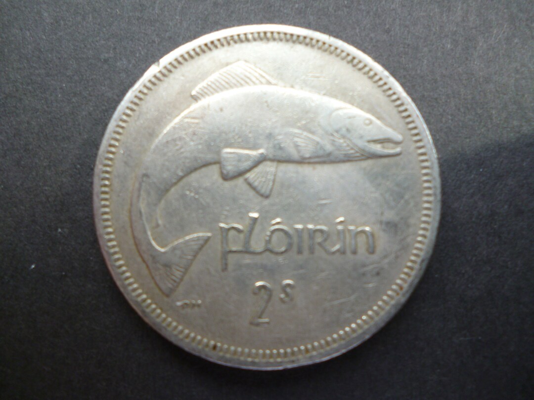 1963 Ireland Florin Coin: Salmon Fish, Cupro-nickel (jewelry Making) - Etsy