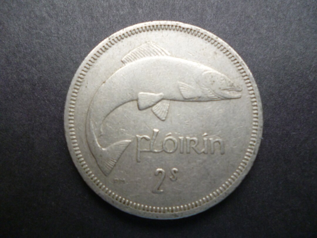1965 Eire (ireland Republic) Florin Coin Featuring a Salmon Fish, Ideal ...