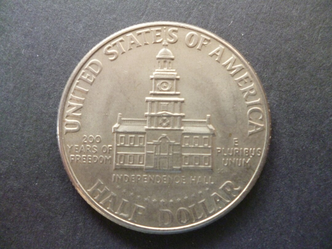Usa 1976 Kennedy Half Dollar Coin, a Clad Coin Pure Copper Core/outer ...