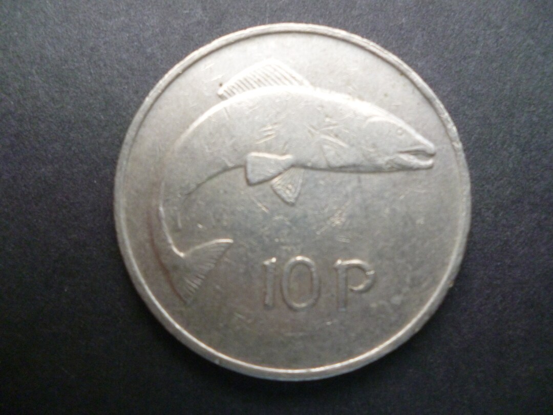1980 Ireland 10p Coin: Salmon Fish, Craft Jewelry Making - Etsy