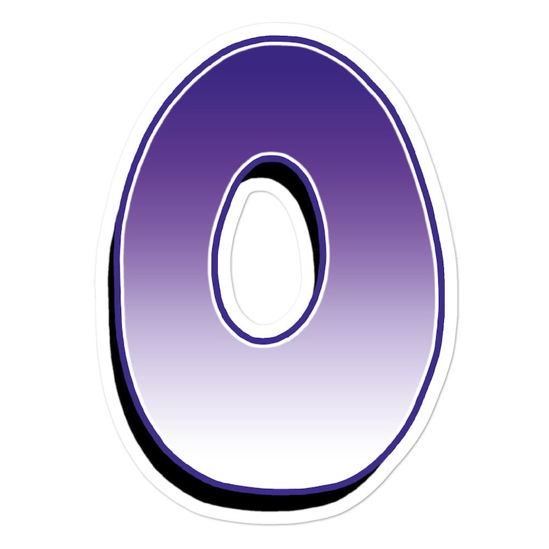 Letter O Purple Sticker | Etsy