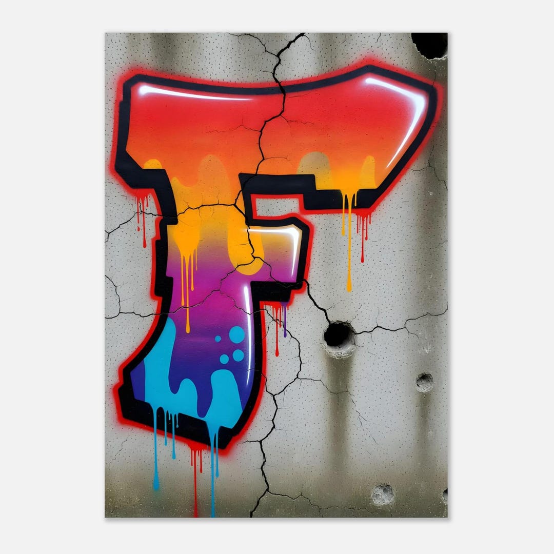 Letter "f" Graffiti Painting on Wall. Paper Poster. Sizes: A4 and A3 - Etsy