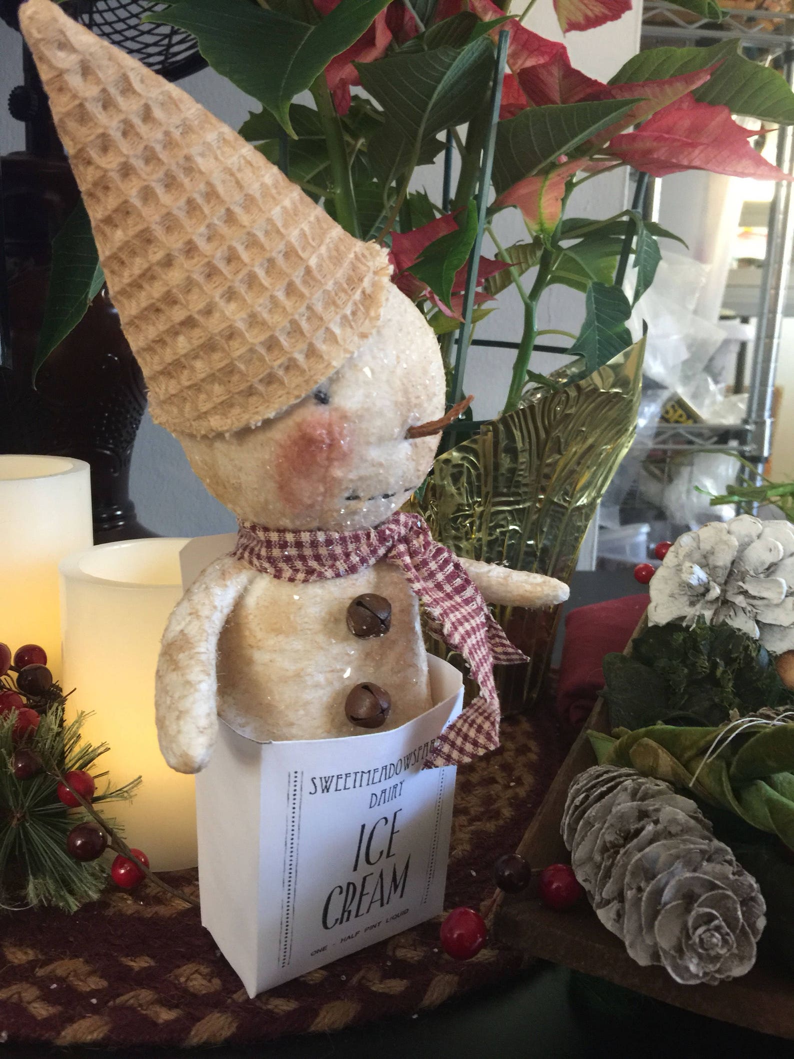 Ice Cream Cone Snowman - Etsy