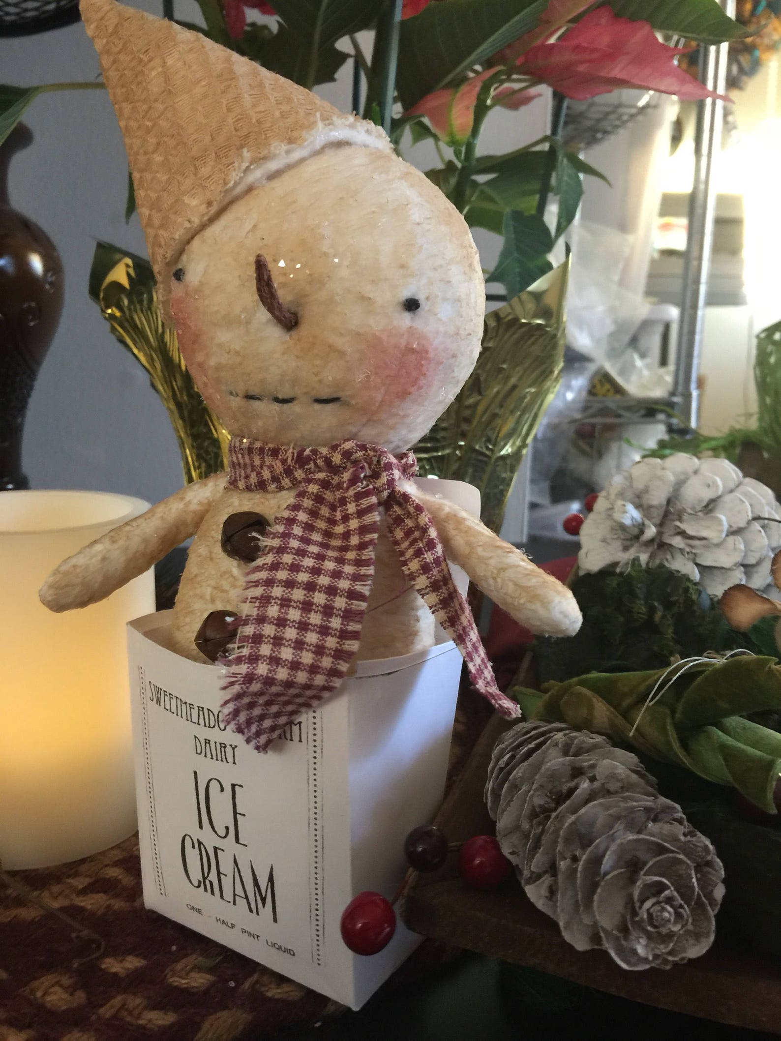 Ice Cream Cone Snowman - Etsy
