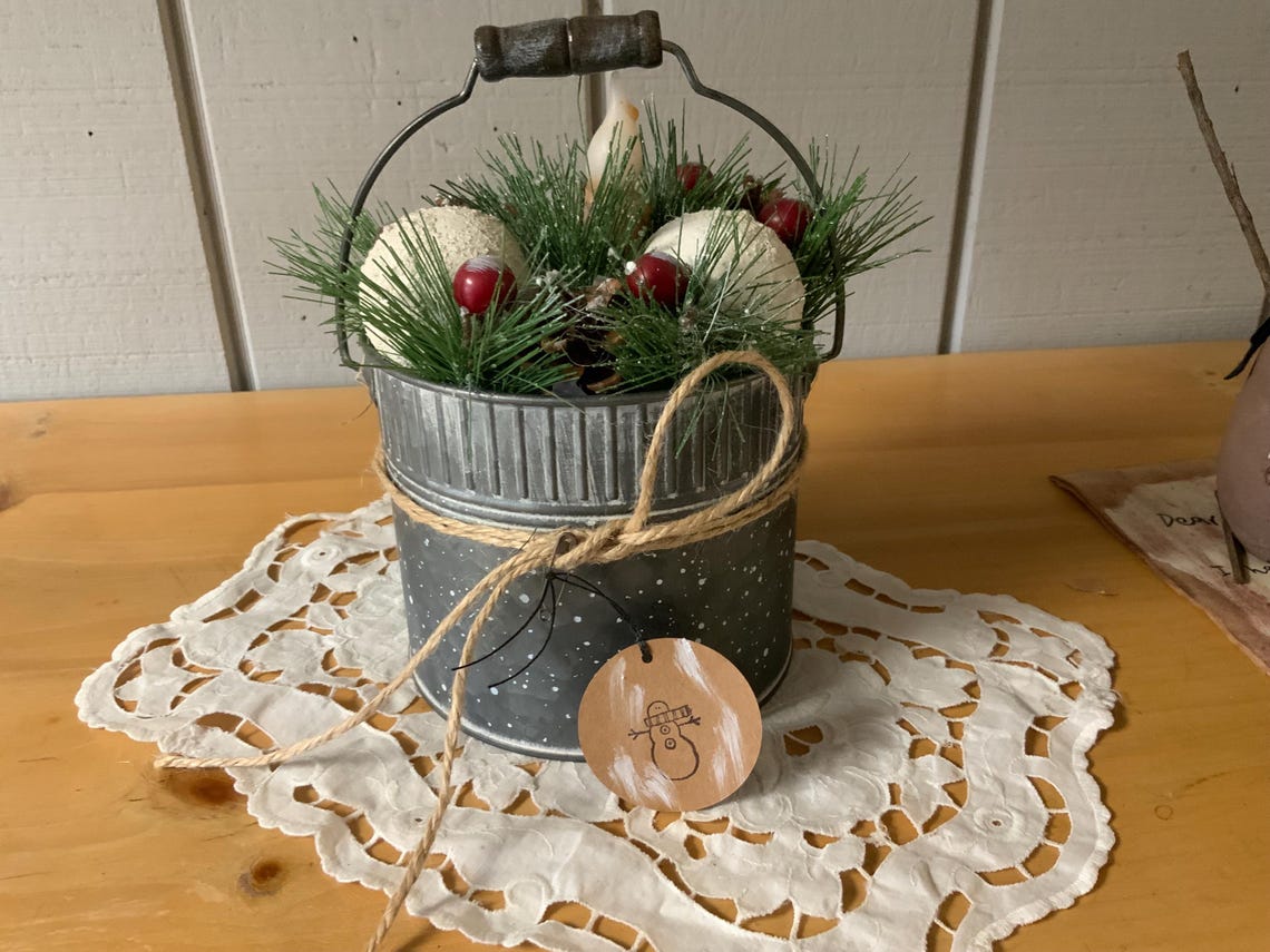 Christmas Snowball Pail (medium Size) - Etsy