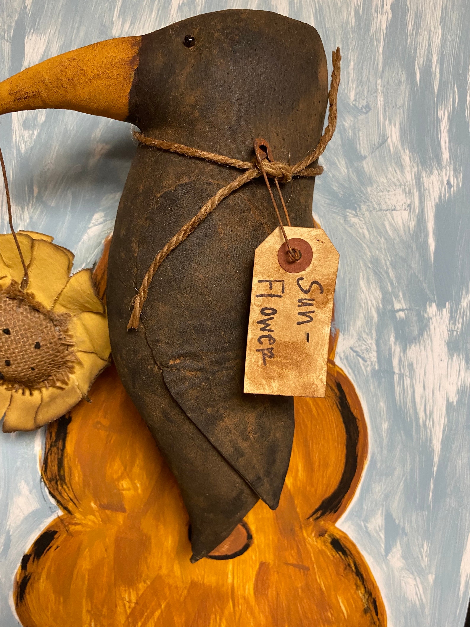 Primitive Crow and Sunflower Wall Hanger - Etsy