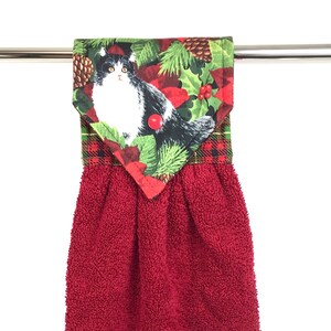 Holiday Cats Hanging Kitchen Towels, Cat Kitchen Hanging Towels ...