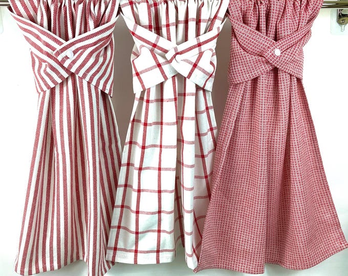 Set of 3 Red Dish Drying Towel Wraps, Red Snap Towel, Kitchen Drying ...
