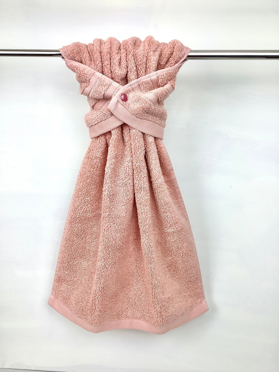 CLEARANCE! Blush Hanging Hand Towel, Wrap Hand Towel, Thick Soft Snap ...