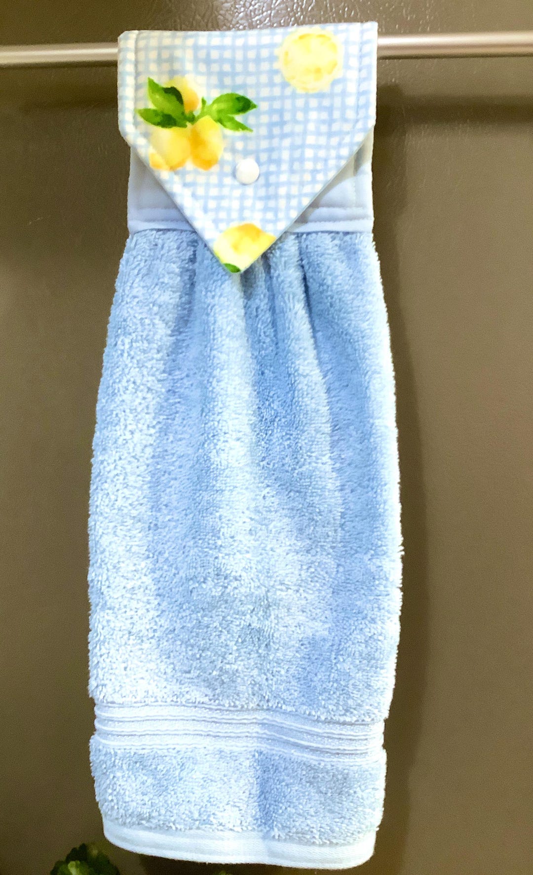 Lemon Hanging Hand Towel, Hanging Kitchen Towel, Blue Hanging Towel ...