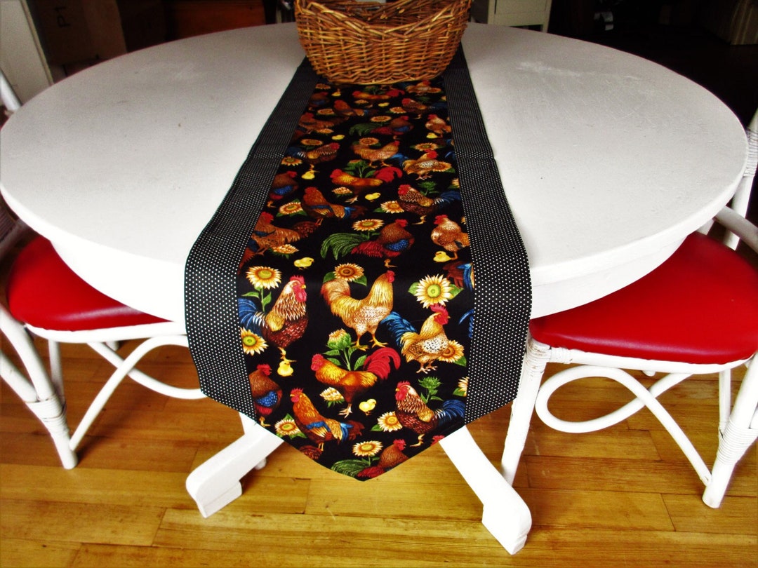 Rooster Table Runner Handmade Table Runner 70 Cotton - Etsy