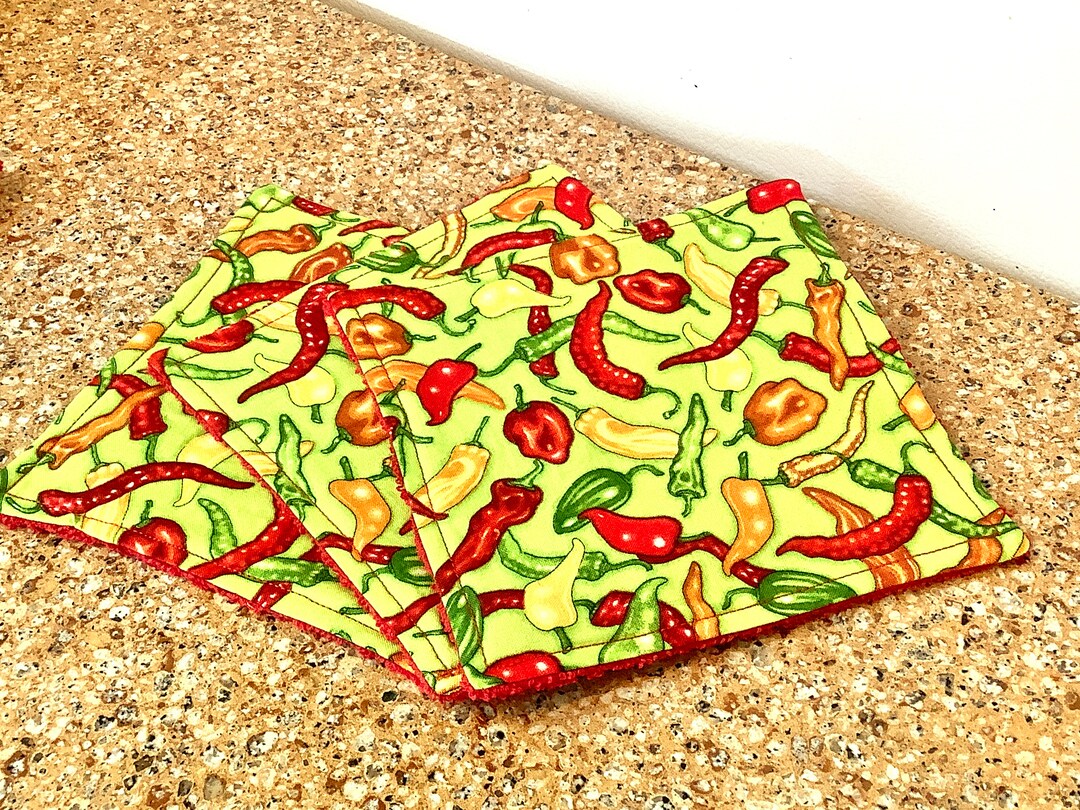 Peppers Dish Cloths, 6 Unpaper Towels, Set of 3 Reusable Unpaper Towels ...