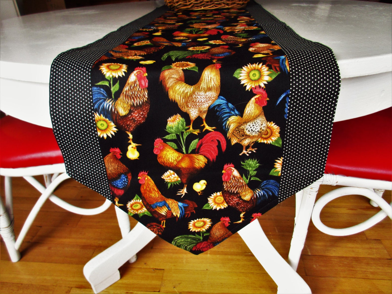 Rooster Table Runner Handmade Table Runner 70 Cotton - Etsy