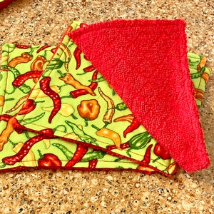 Peppers Dish Cloths, 6 Unpaper Towels, Set of 3 Reusable Unpaper Towels ...
