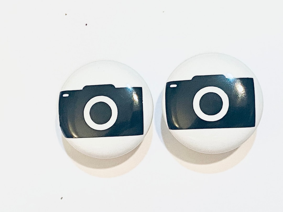 Pair Camera Knobs and Glass Cabinet Knobs Pulls White Ceramic 1.5 ...