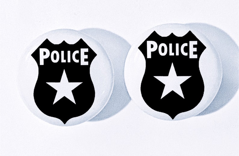Pair 1.5” Police Badge Drawer Knobs With Drawer Knobs Pulls White ...