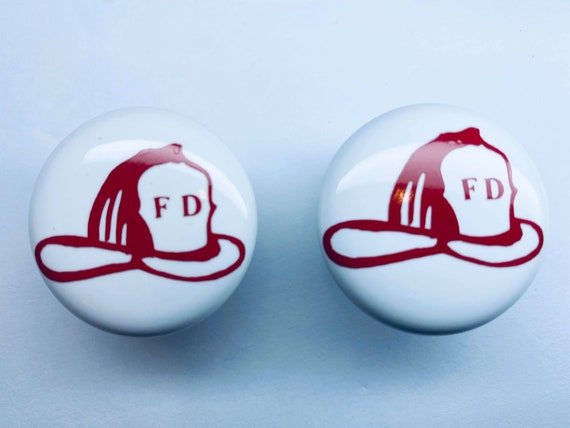 Pair 1.5 Fire Department Fireman Firewoman Drawer Knobs Pulls - Etsy