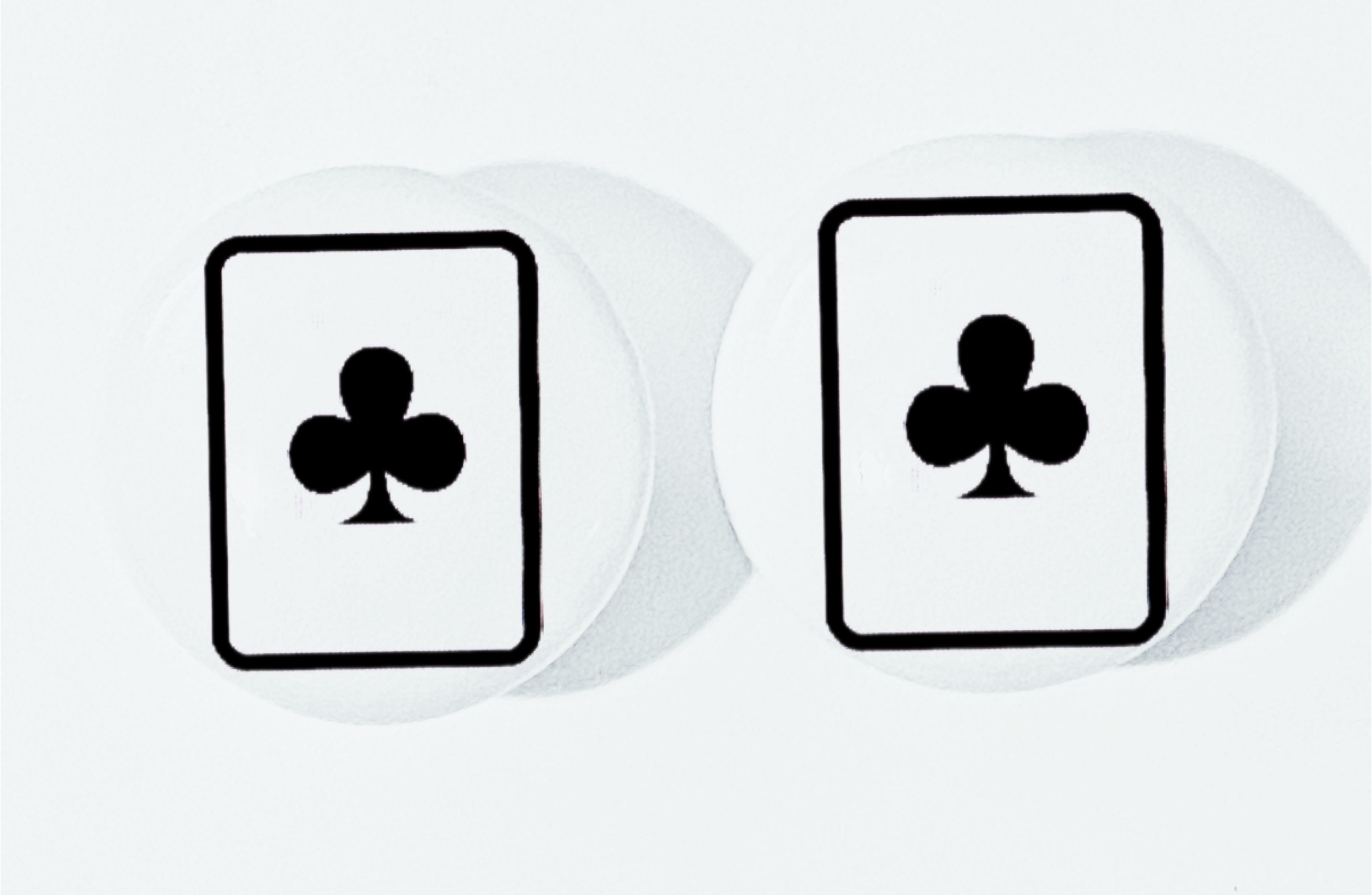 Pair 1.5” Playing Cards Drawer Knobs Pulls White Ceramic Hearts Spades ...