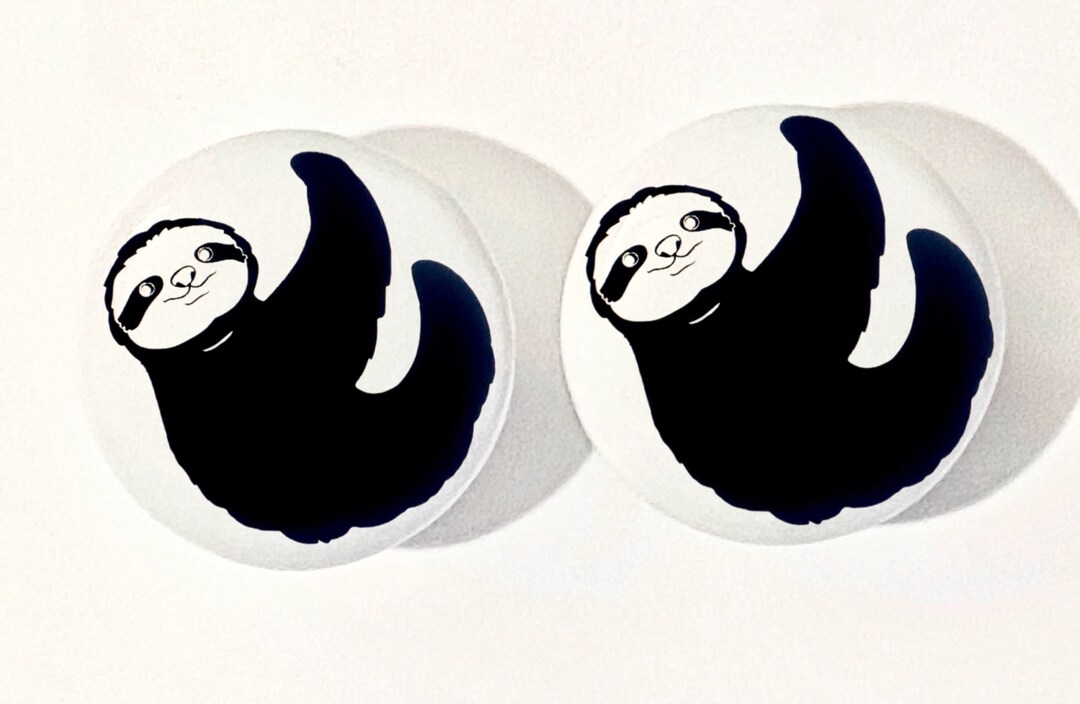 Pair 1.5 Sloth Drawer Knobs Pulls White Ceramic - Etsy