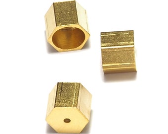 12 X 12 Mm Raw Brass Round Cord End Caps Hole 11.3 Mm - Etsy