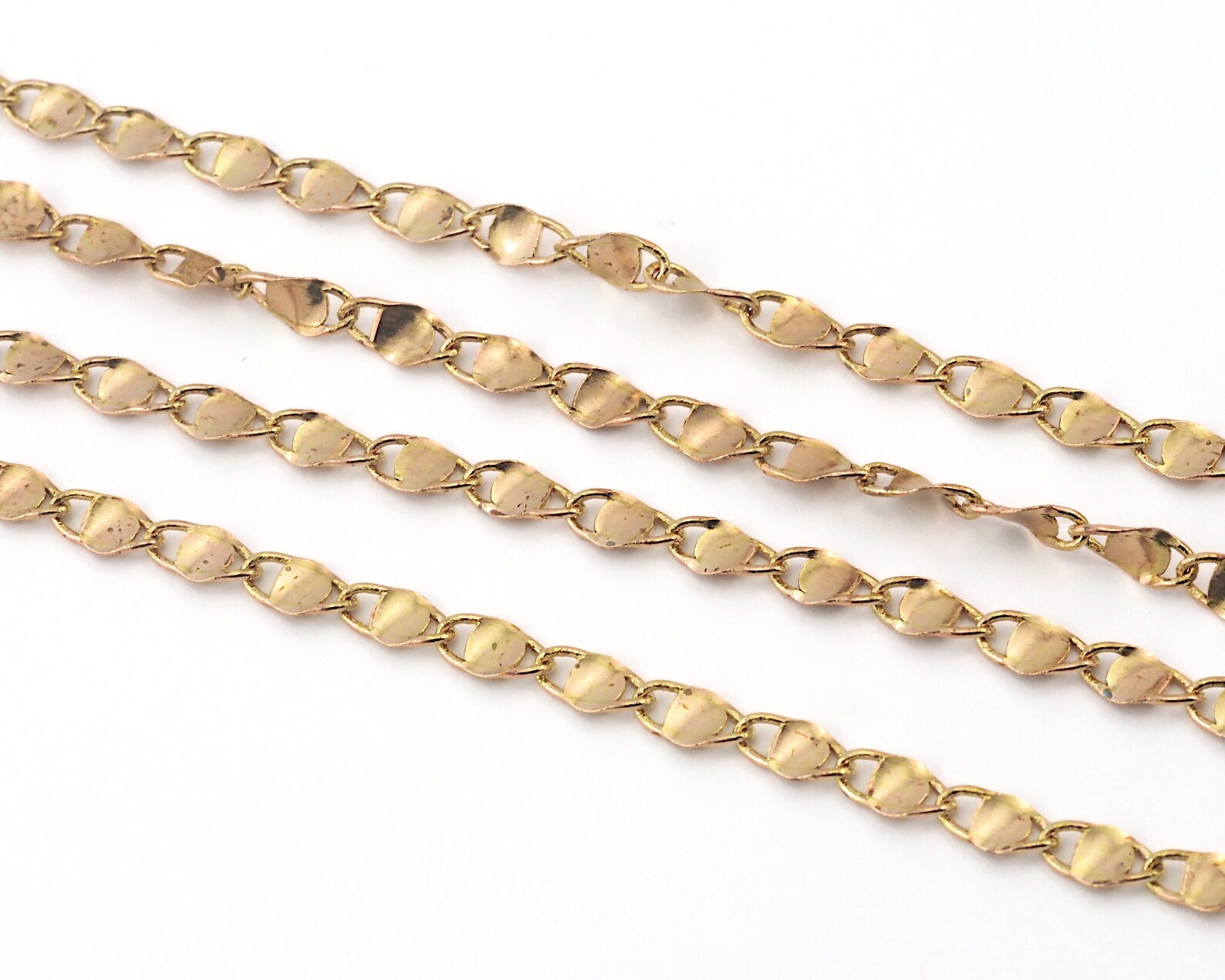 Eye Shape Chain Wavy Chain Disc Chain Soldered Chain Raw Brass | Etsy