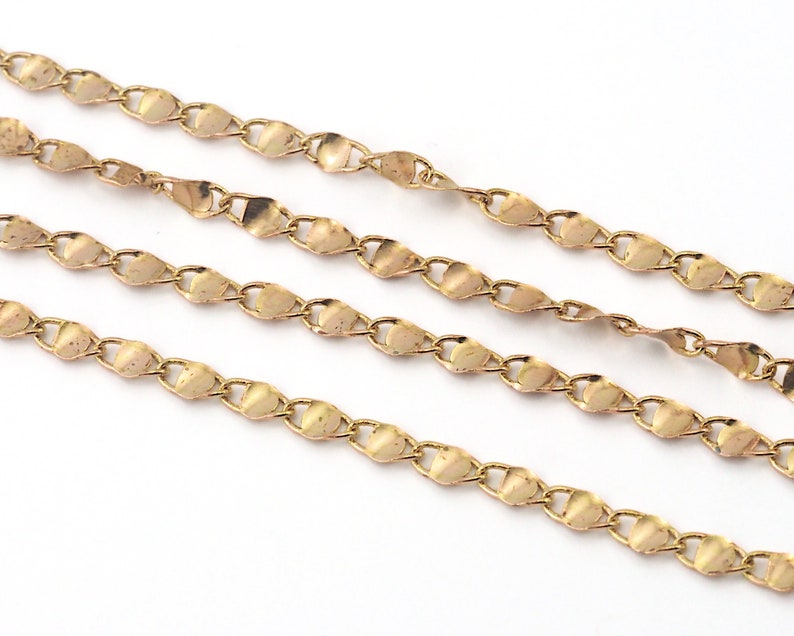 Eye Shape Chain Wavy Chain Disc Chain Soldered Chain Raw Brass | Etsy