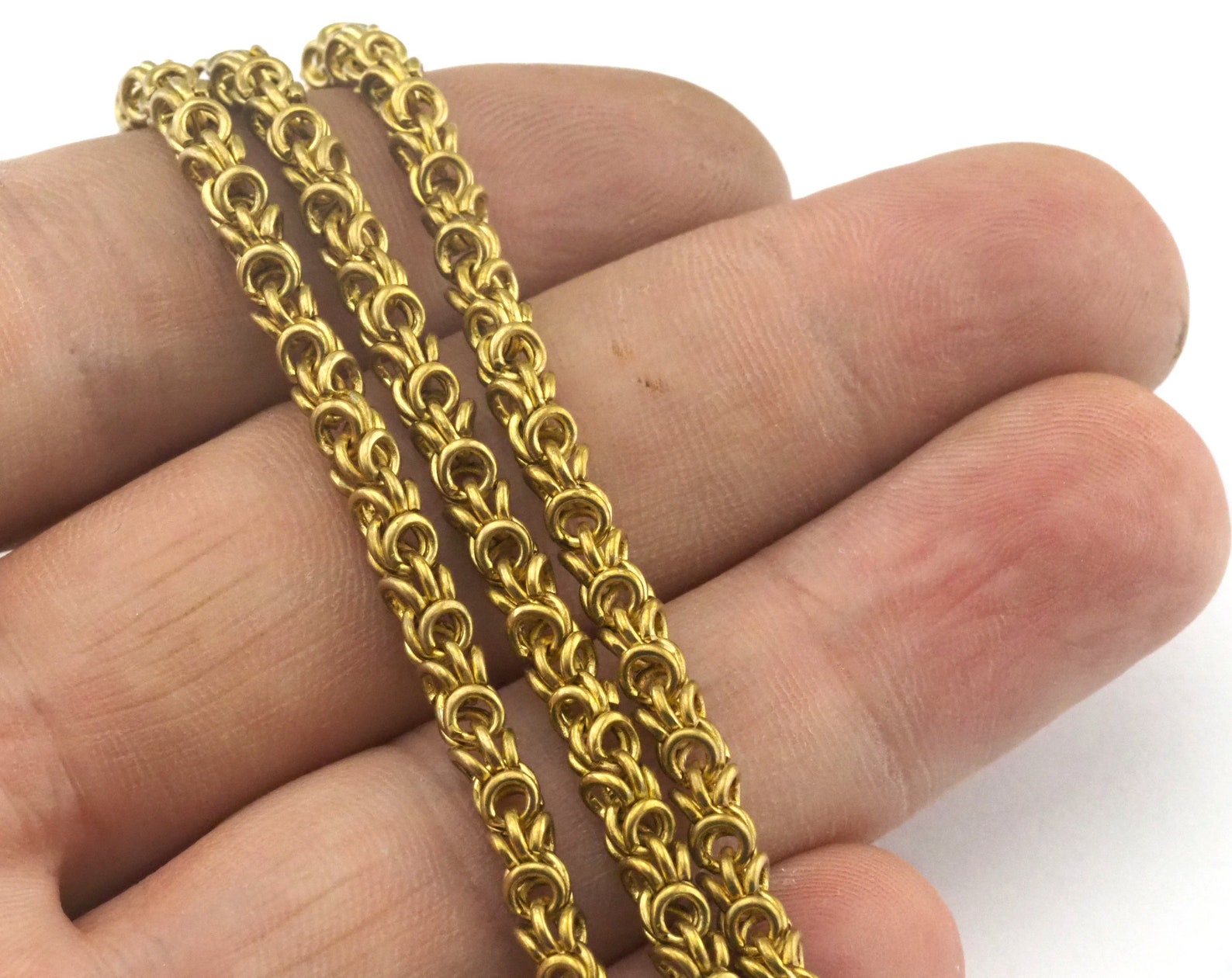 Byzantine Chain Handmade Raw Brass 4mm Z165 | Etsy