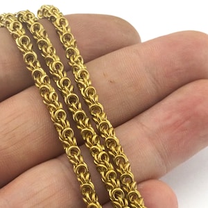 Byzantine Chain Handmade Raw Brass 4mm Z165 - Etsy