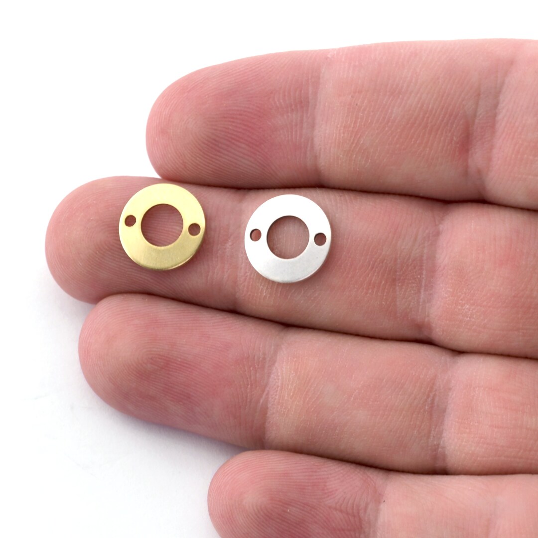 Middle Hole Round Disc Spacer Connector 12mm Stamping Blank Tag Shape ...